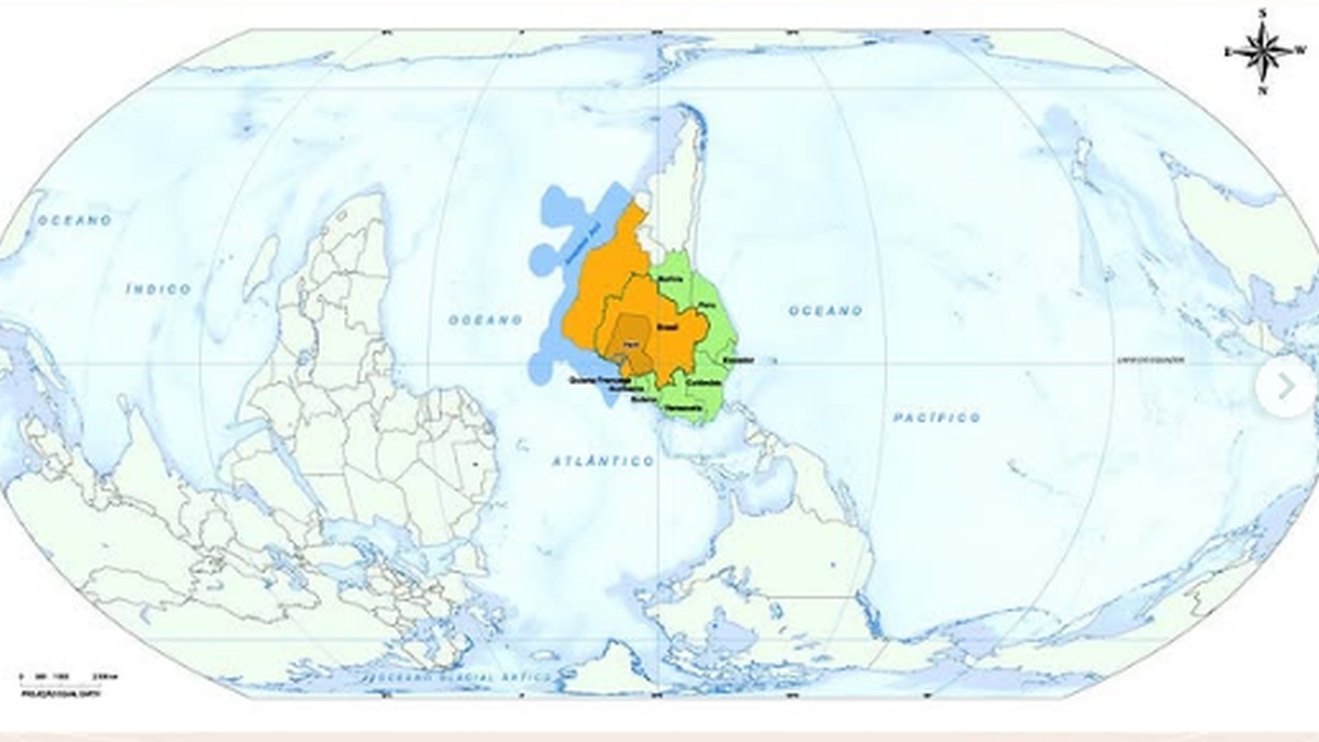 BNews COP 30: versão do mapa-mundi tem Pará no centro do mundo; confira