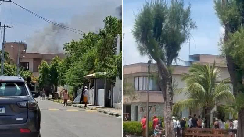 Incêndio atinge casa em condomínio de luxo em Guarajuba