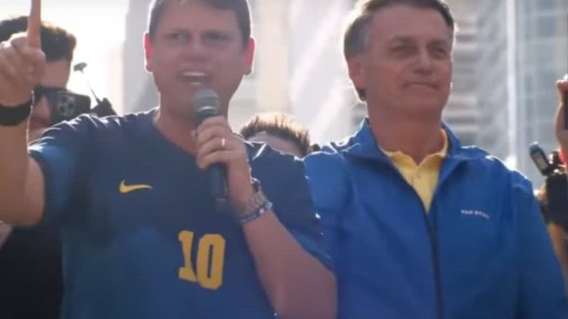 'O Brasil não aguenta mais o PT', dispara Tarcísio em ato bolsonarista