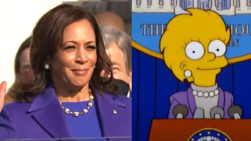 Semelhança entre figurino de Kamala Harris e Lisa da série 'Os Simpsons ...