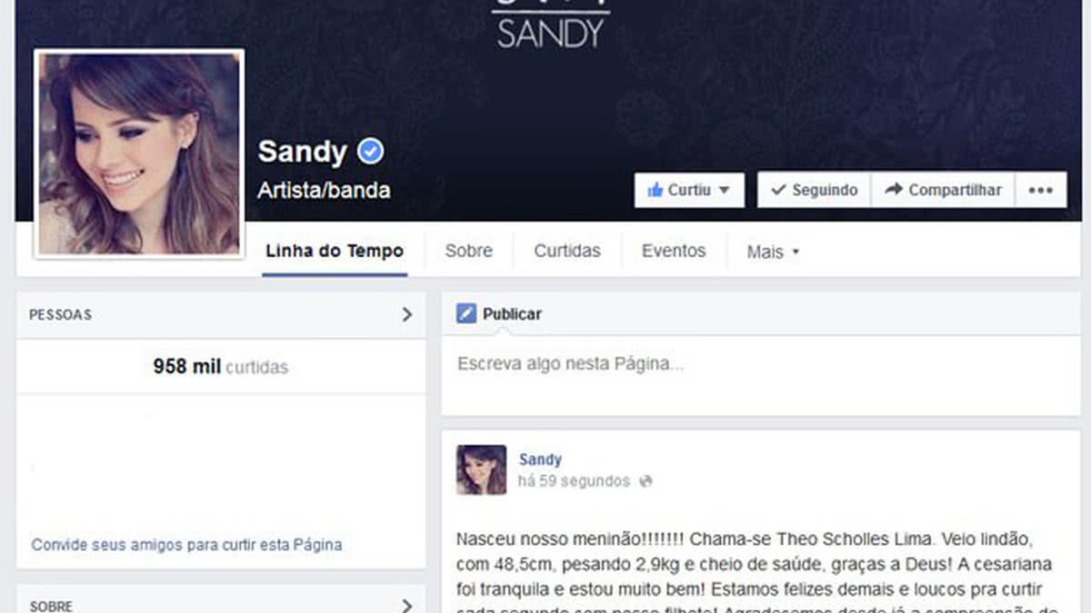 Nasce primeiro filho de Sandy