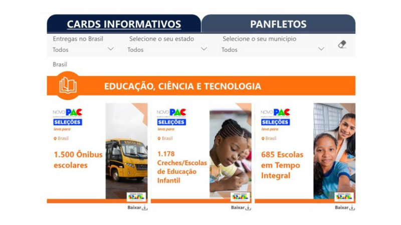 Novo Pac Seleções: site disponibiliza cards informativos dos projetos ...