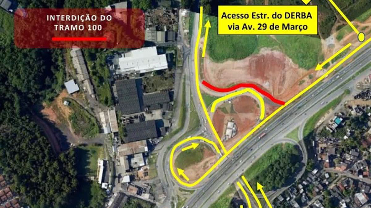 Estrada do Derba é interditada nesta terça-feira (07); saiba o motivo