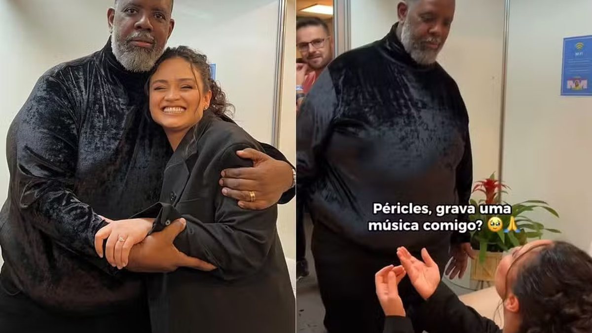 Luiza Martins se emociona ao conhecer Péricles e implora por parceria ...