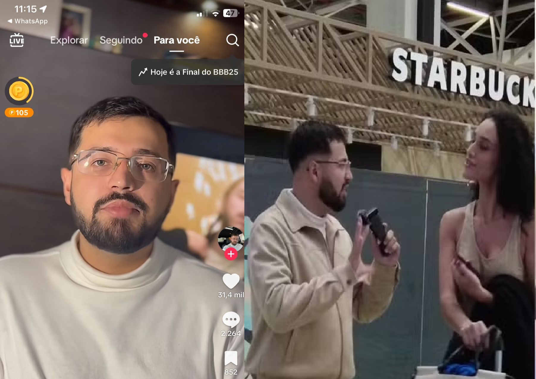 Vídeo: Após viralizar com entrevista de Débora Nascimento, Julio Rico se manifesta: "Fui genuíno ...