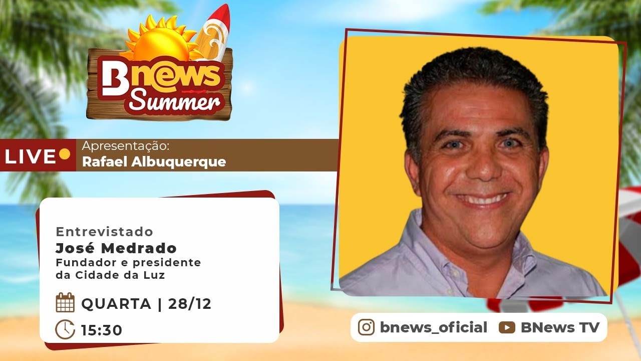 BNews Summer: Assista ao vivo entrevista com o médium José Medrado, fundador e presidente da ...