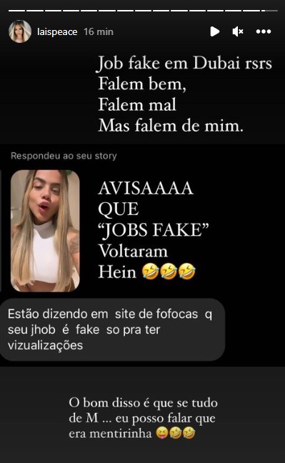 "Put* em Dubai": Conhecida por programas com famosos, Lays Peace expõe ...