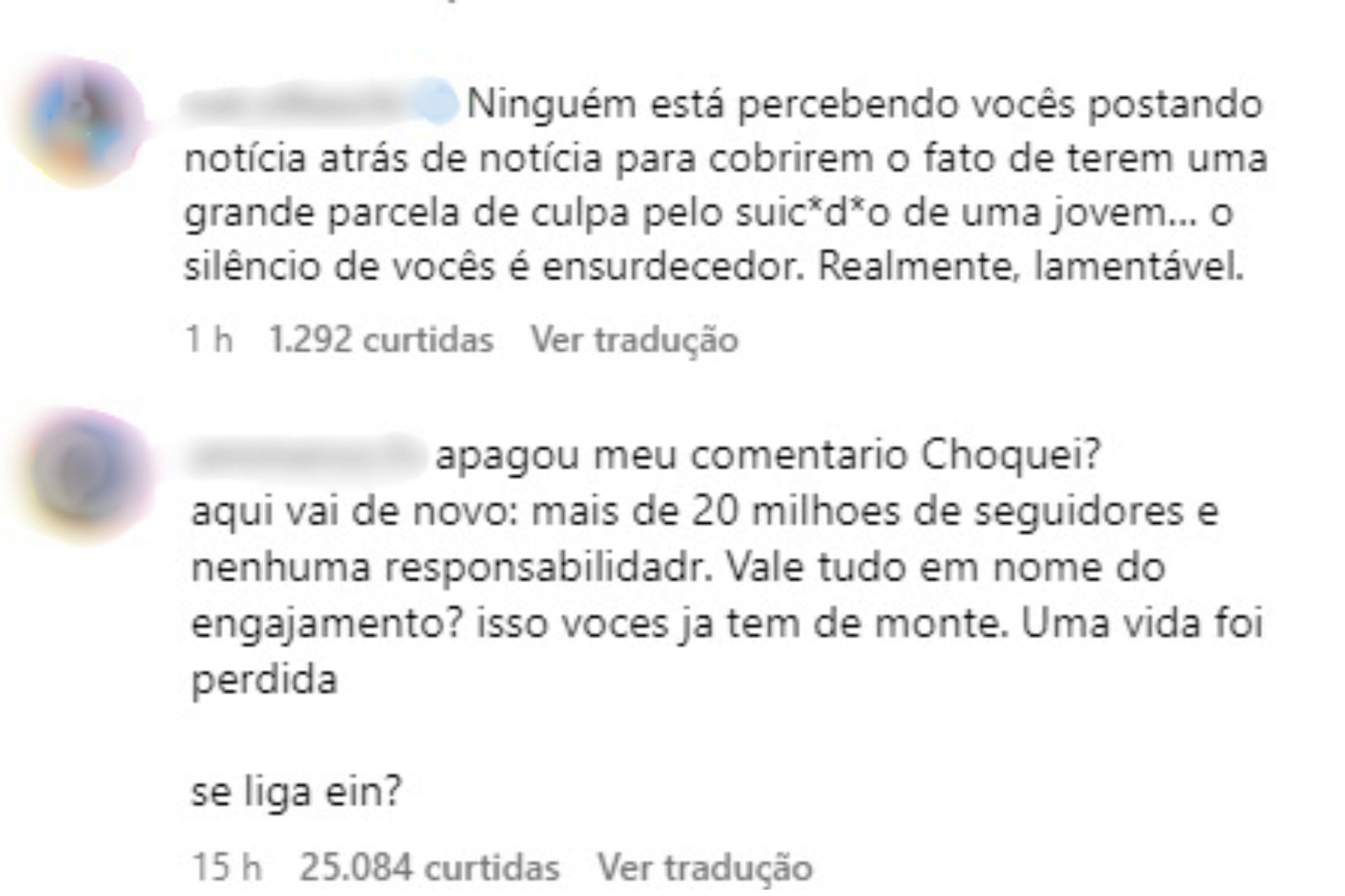 'Choquei' perde seguidores após comentário sobre Jéssica Vitória e web ...