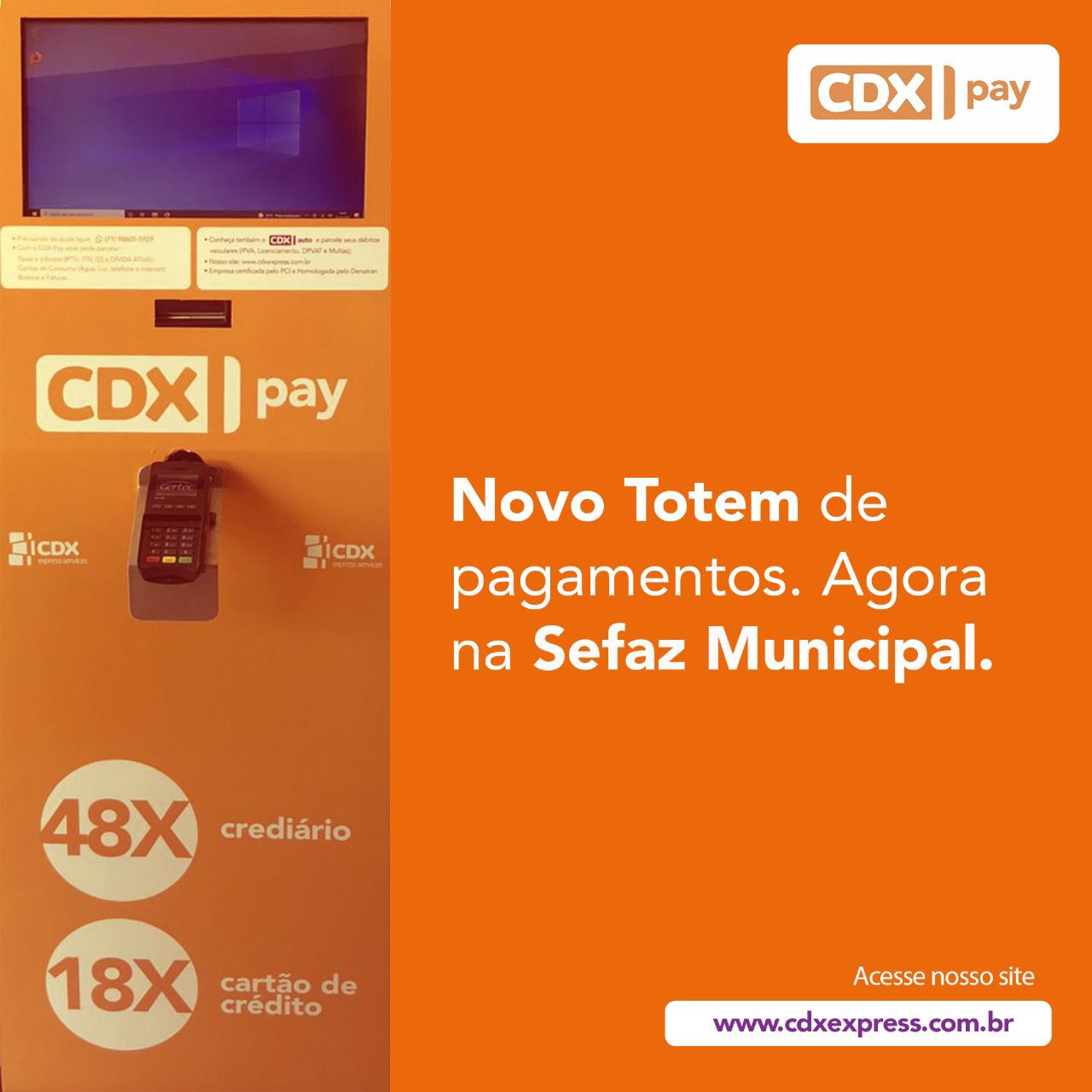 Sefaz instala totem CDX Pay para parcelamento de dívidas; confira