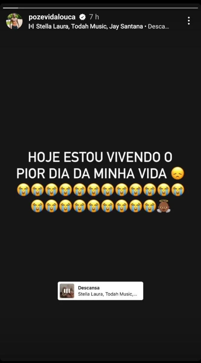 Poze do Rodo preocupa fãs com mensagem de luto nas redes sociais; entenda