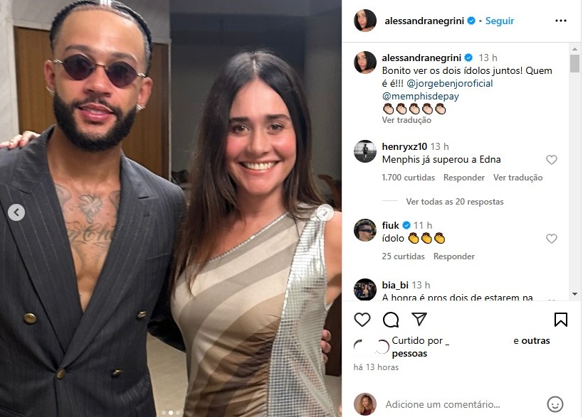 Alessandra Negrini posa ao lado de jogador do Corinthians e agita ...