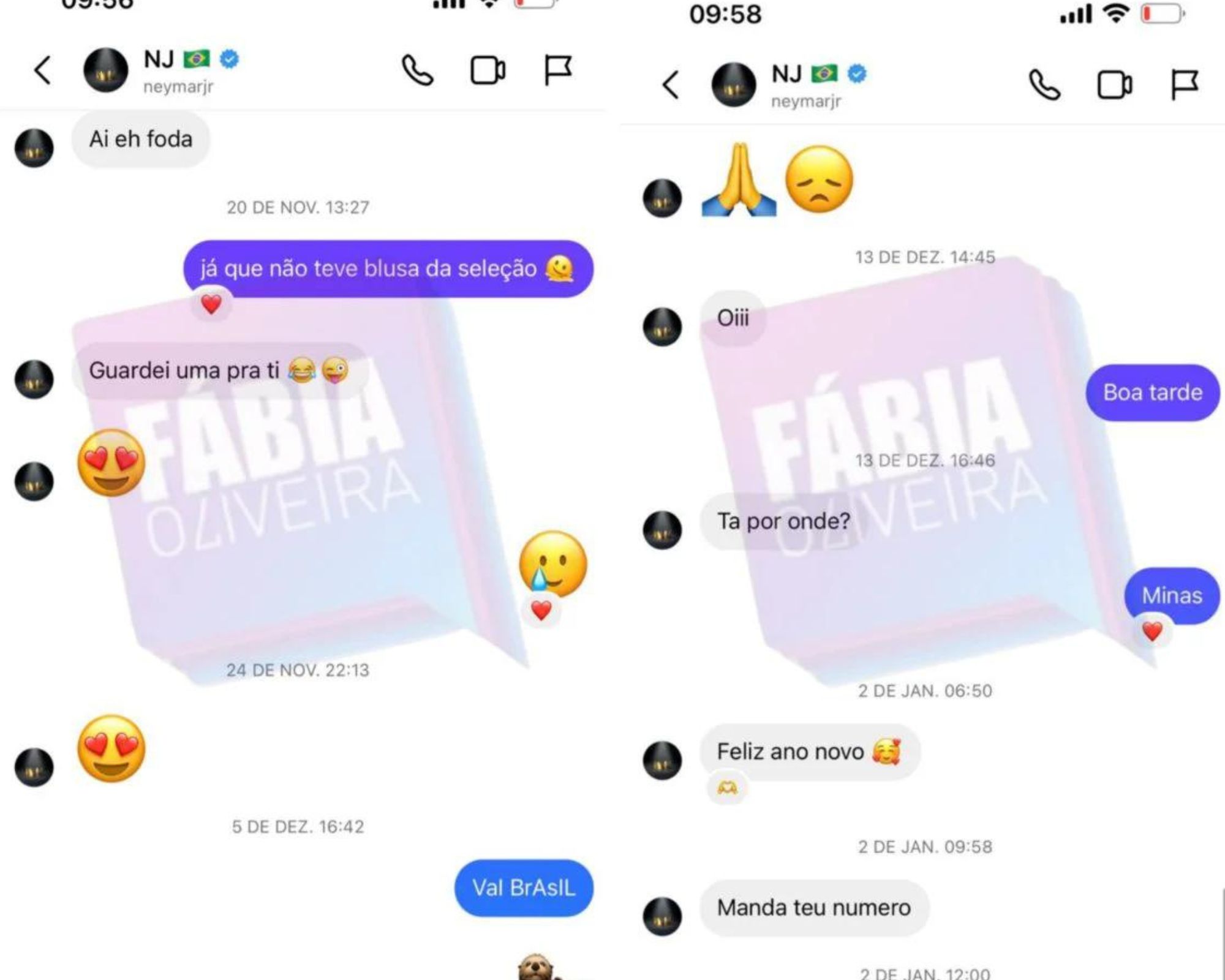 Vaza print de conversa íntima entre Neymar e amante; confira Vaza print de conversa íntima entre Neymar e amante; confira