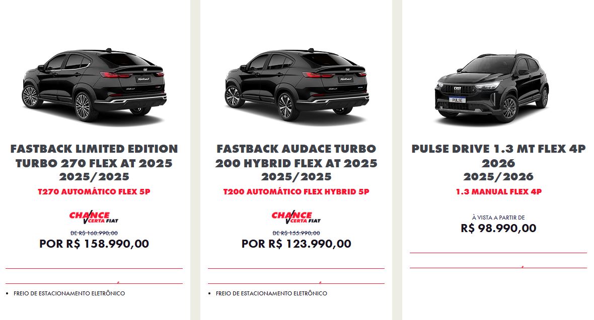 Será que é bug? Fiat coloca carro de luxo com preço R$ 30 mil a menos