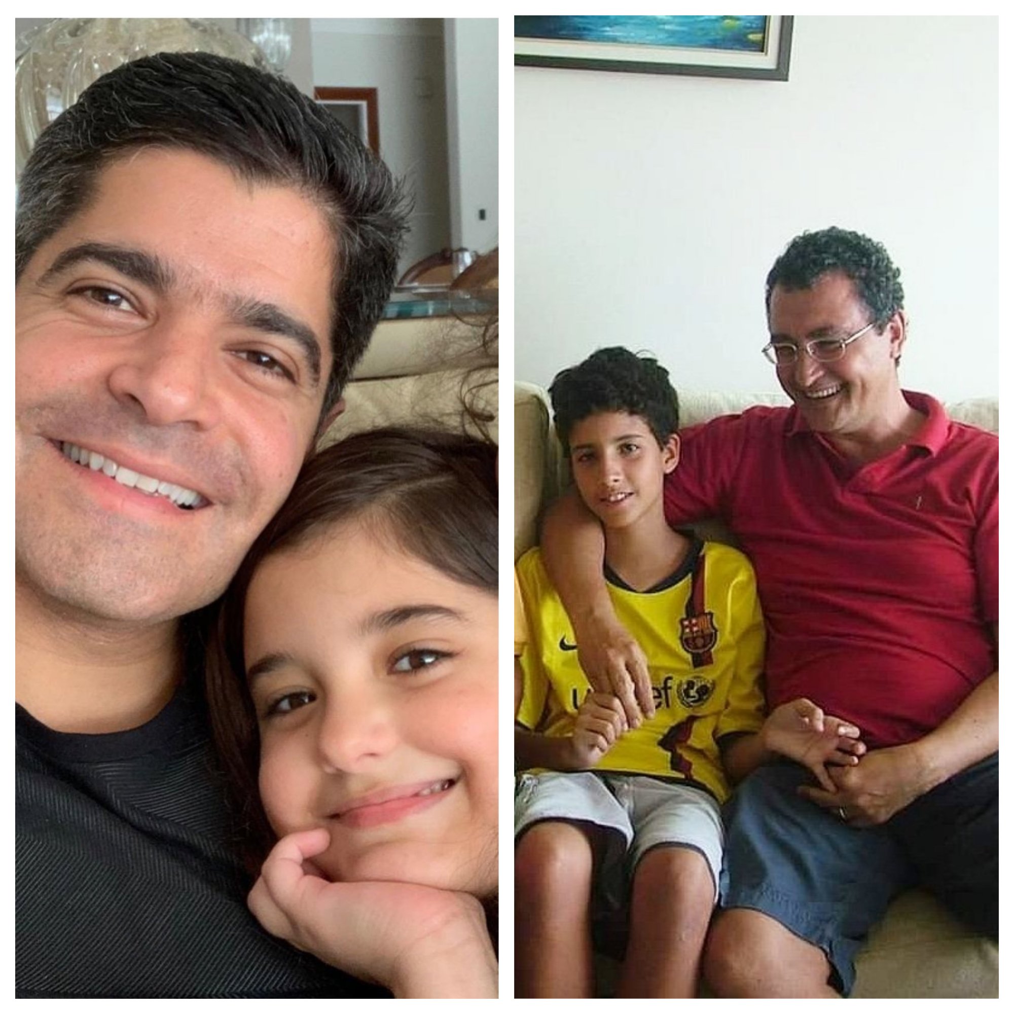 Rui e Neto postam mensagens ao lado dos filhos em comemoração ao Dia ...