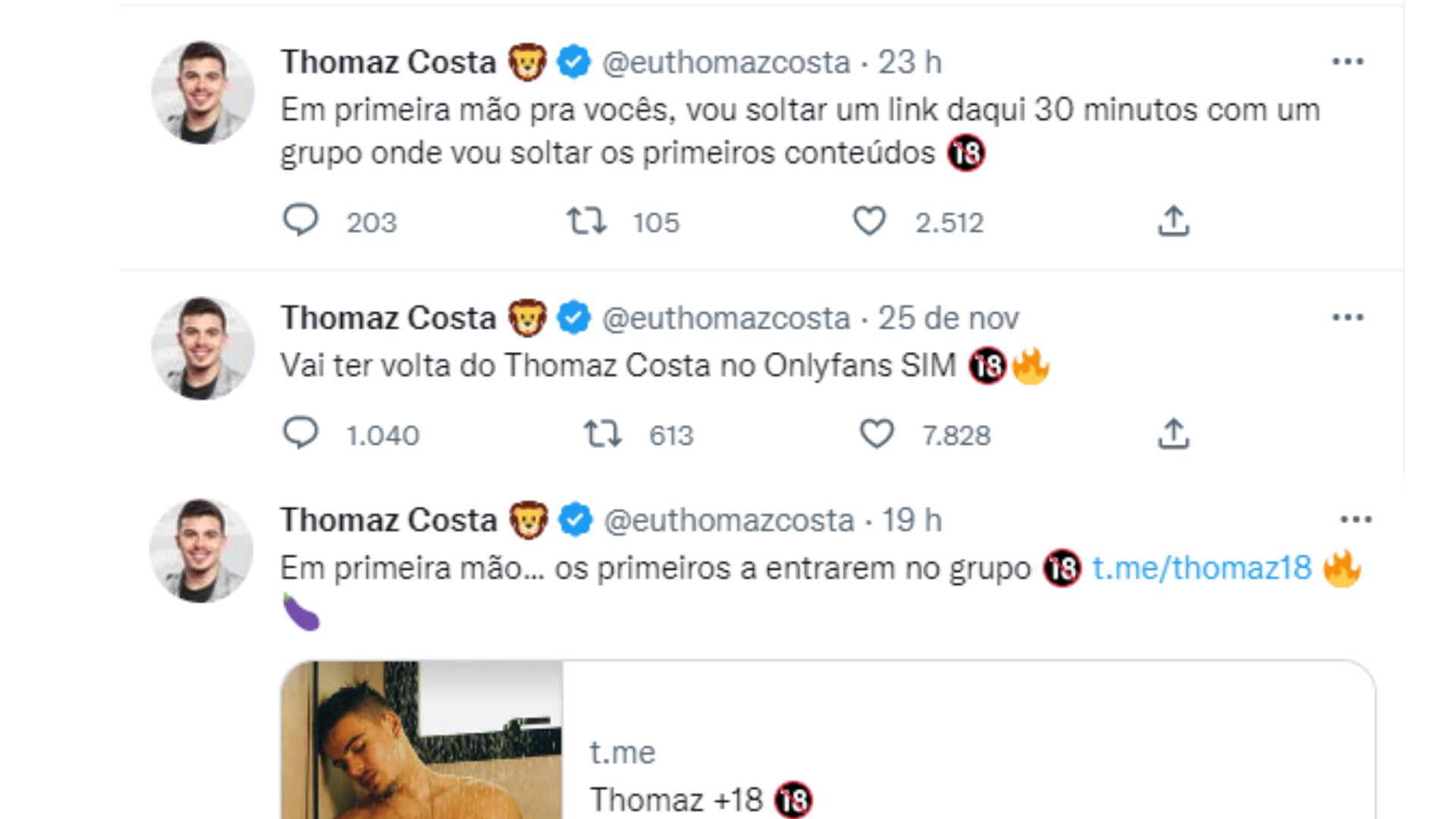 Thomaz Costa é detonado após desistir do "homem família" e retornar ao ...