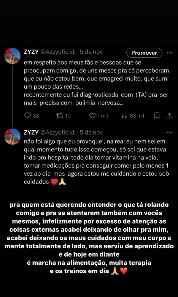 Cantora e atriz da Globo, Azzy é internada às pressas e atualiza estado ...